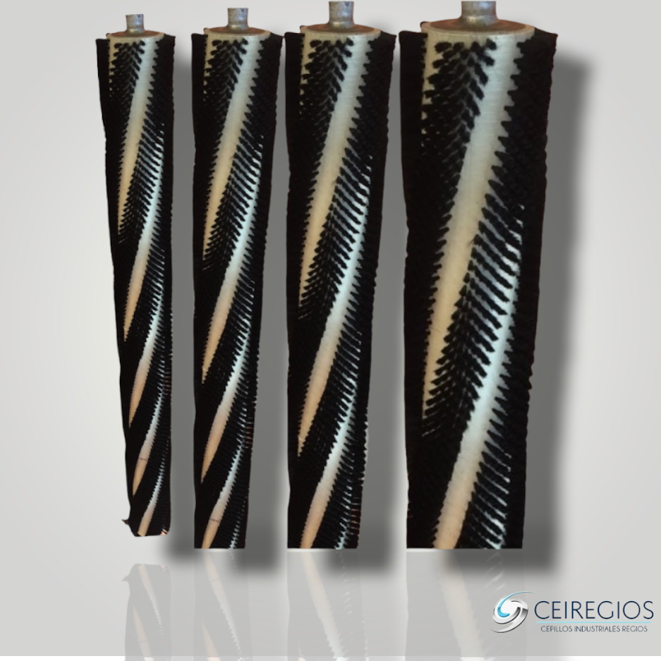 Cylindrical brush with helical or propeller bristles - Regios ...